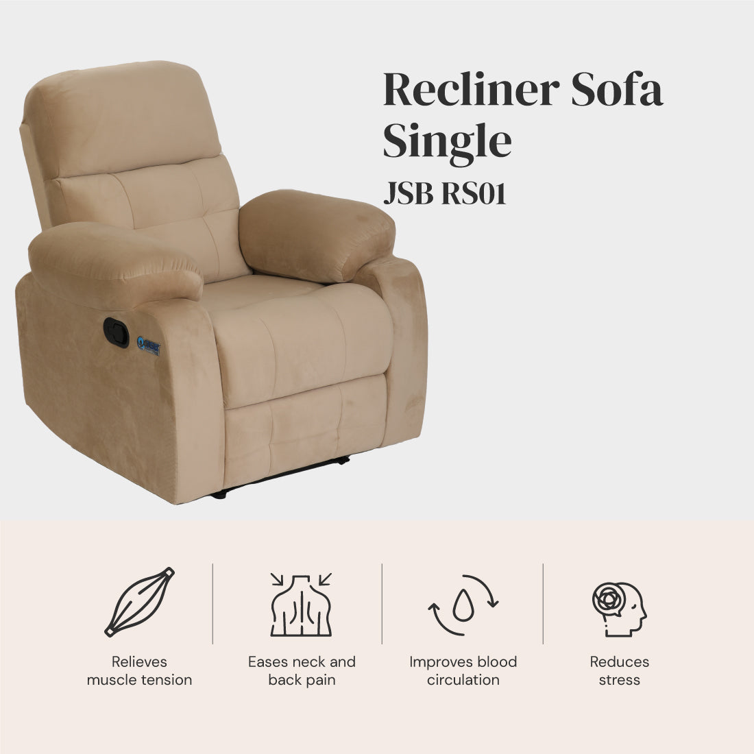Single Recliner Sofa | Buy JSB RS01 Online at Best Price